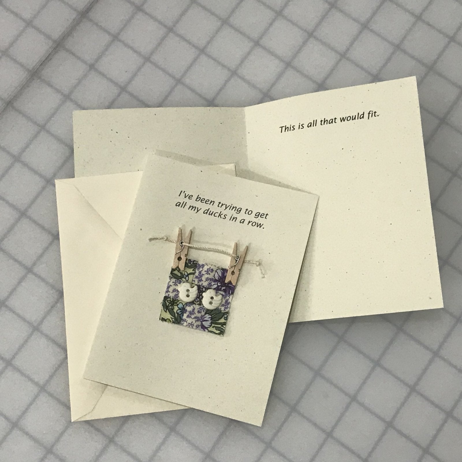 Note Card - I have been trying to get my ducks in a row – Sewing Studio ...
