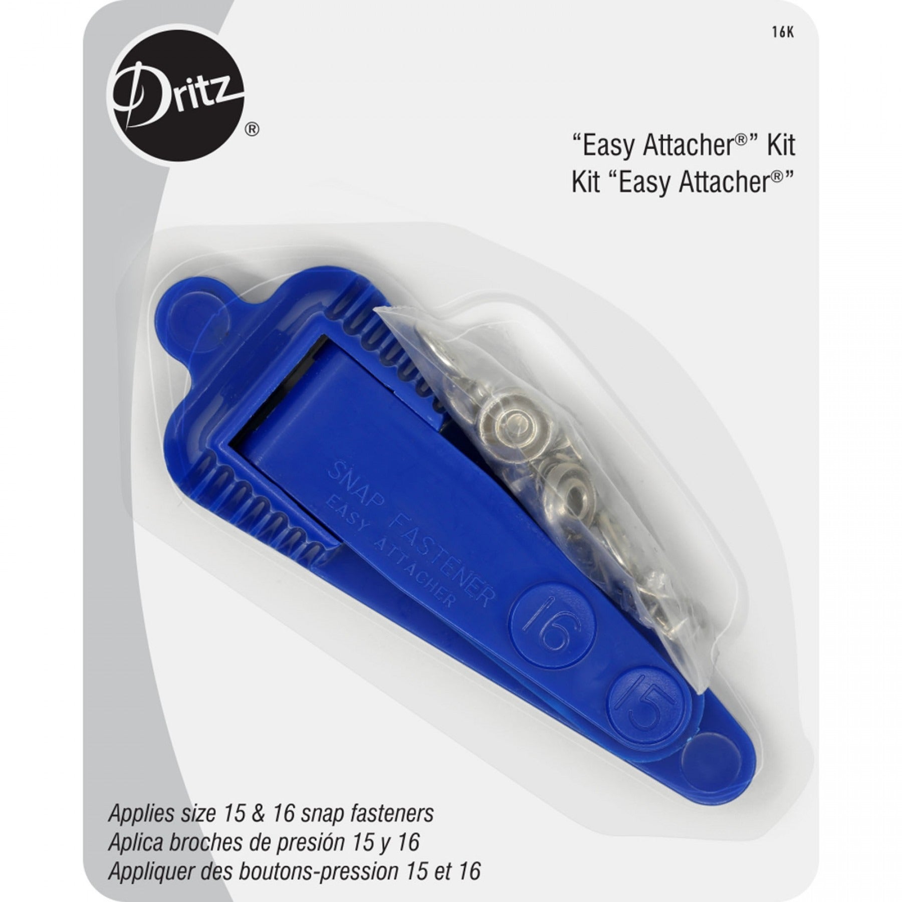 Dritz Snap Fastener Easy Attacher Kit for Sizes 15/16 – Snap Tool ...
